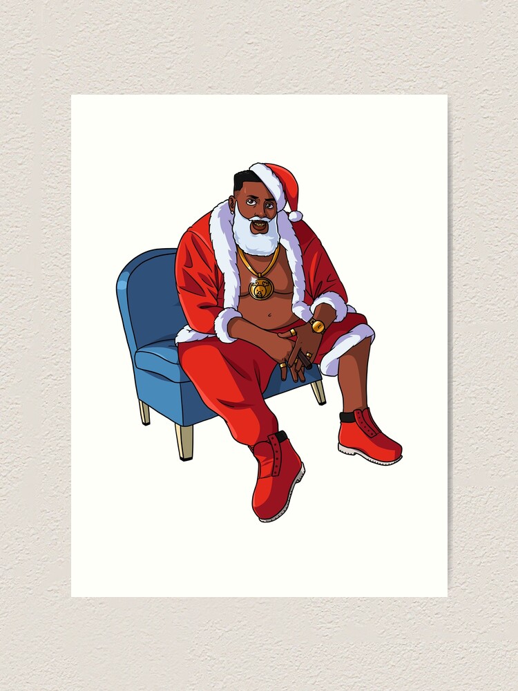 "Hip hop Black Santa Claus Christmas" Art Print by Nosek1ng | Redbubble
