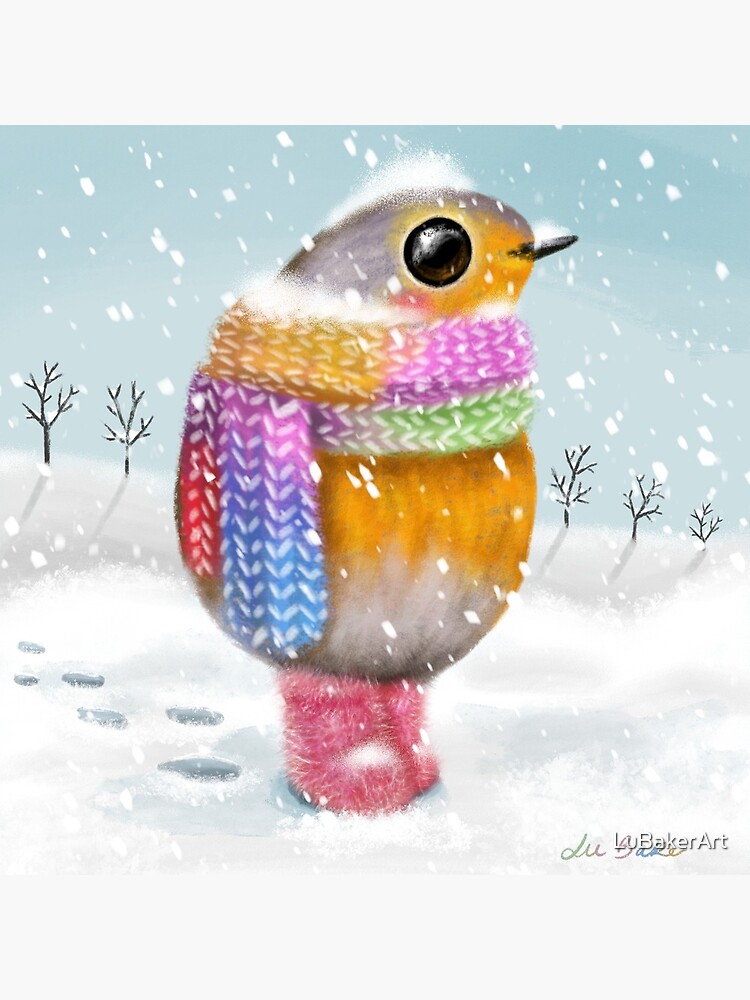 Paper Snowy Day Red Robin Card Greeting Cards Holiday & Seasonal Cards ...