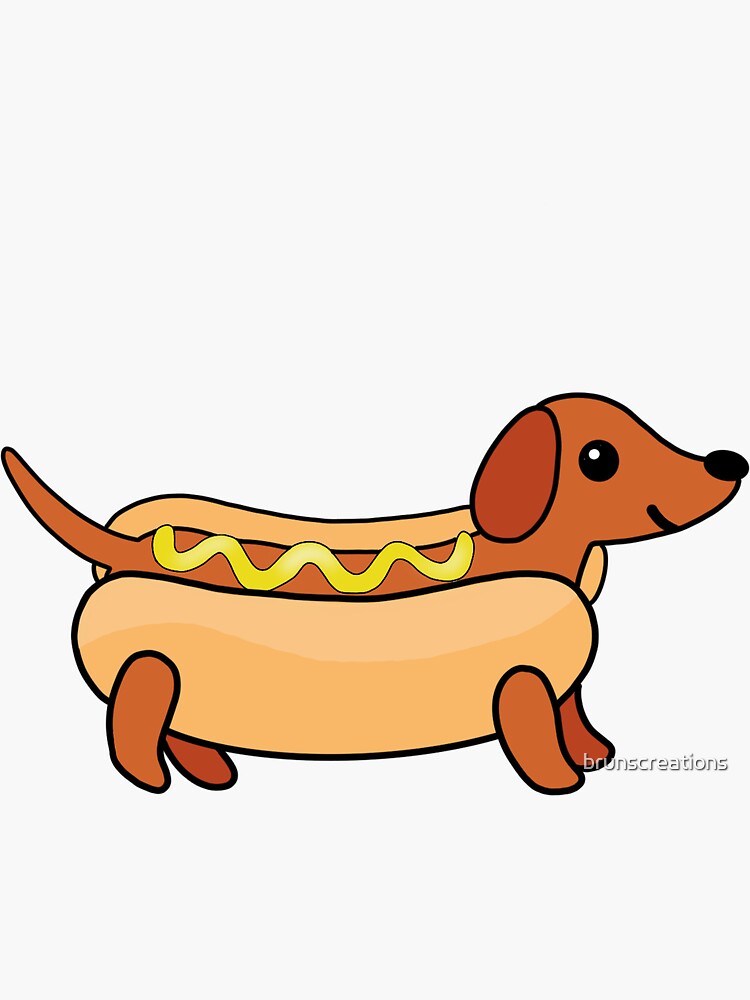 Hot Dog Sticker For Sale By Brunscreations Redbubble