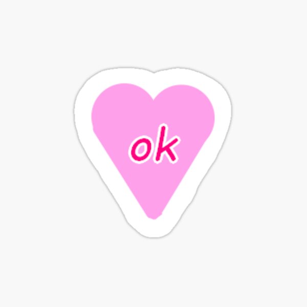 "Pink ok heart" Sticker for Sale by Burntpepporoni | Redbubble