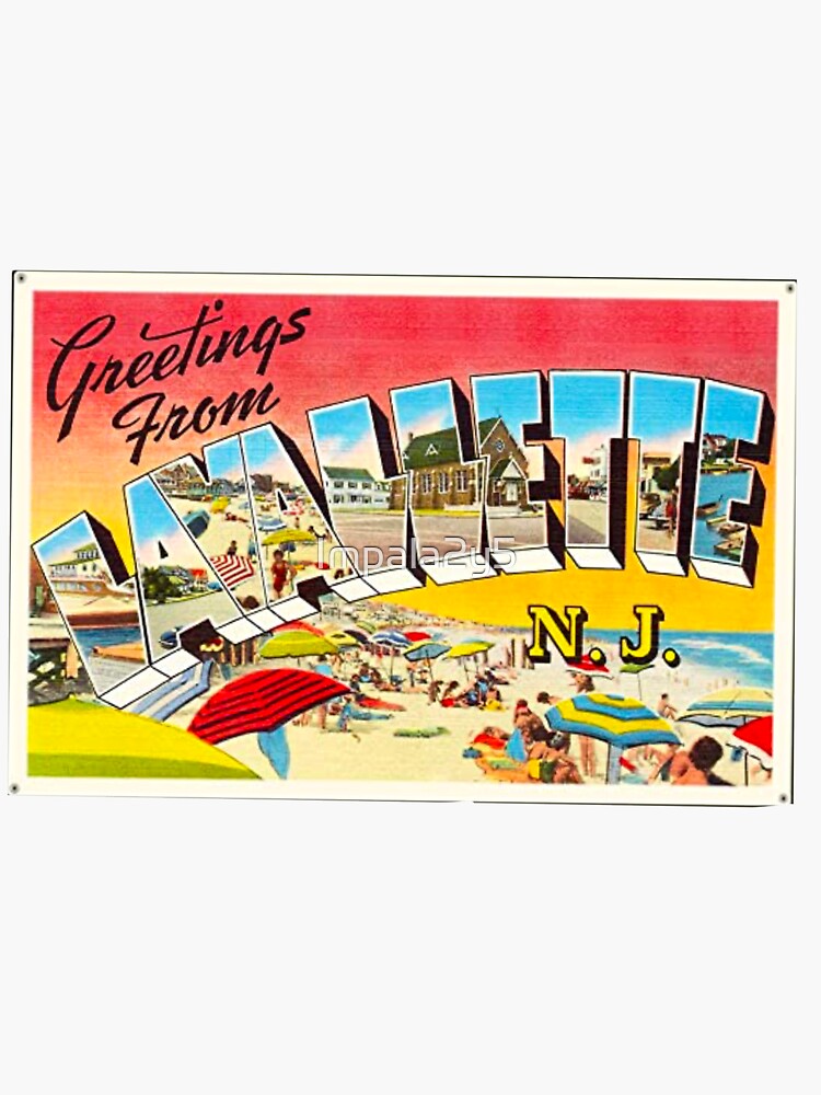 "Lavallette NJ Postcard" Sticker for Sale by Impala2y5 | Redbubble