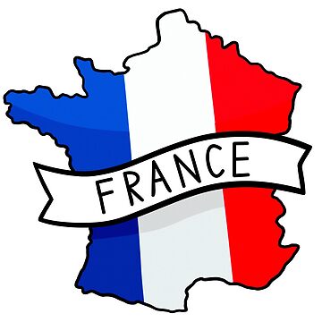 "France Flag Map Sticker" Sticker for Sale by Drawingvild | Redbubble