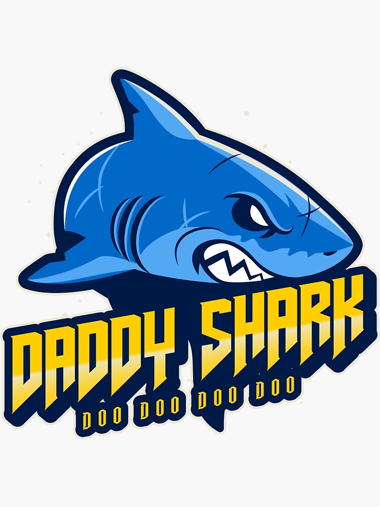 "Angry Daddy Shark " Sticker for Sale by MaskAllure | Redbubble
