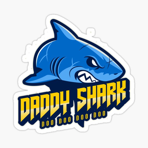 "Angry Daddy Shark " Sticker for Sale by MaskAllure | Redbubble