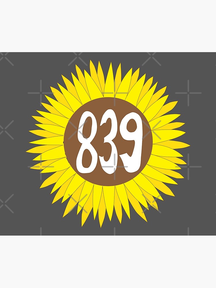 "Hand Drawn South Carolina Sunflower 839 Area Code" Poster for Sale by ...