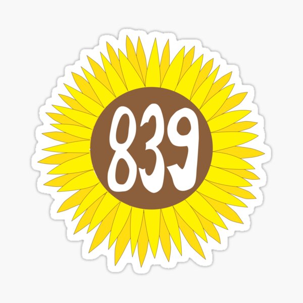 "Hand Drawn South Carolina Sunflower 839 Area Code" Sticker by itsrturn ...