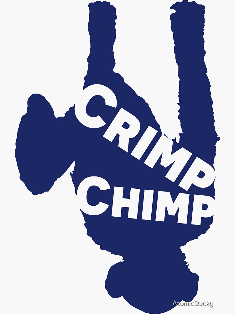 "Crimp Chimp - Navy" Sticker for Sale by AtomicDucky | Redbubble