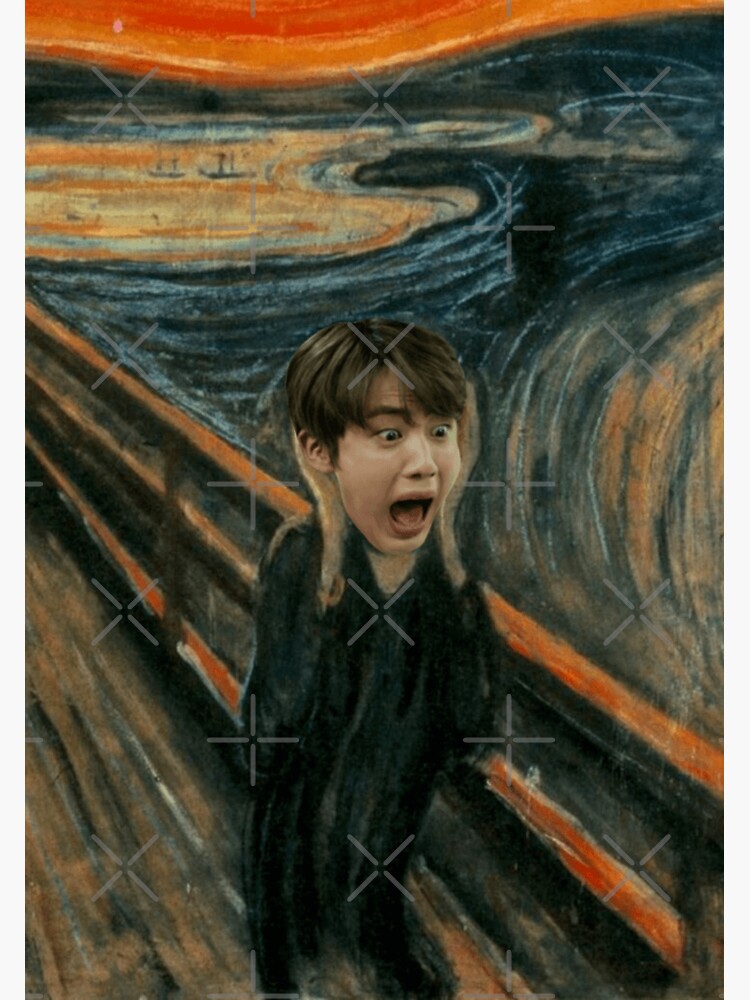"Jin "The Scream" Parody by Edvard Munch" Sticker for Sale by bububybop ...
