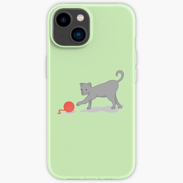 "Cat Chasing String " iPhone Case for Sale by maddygonz | Redbubble