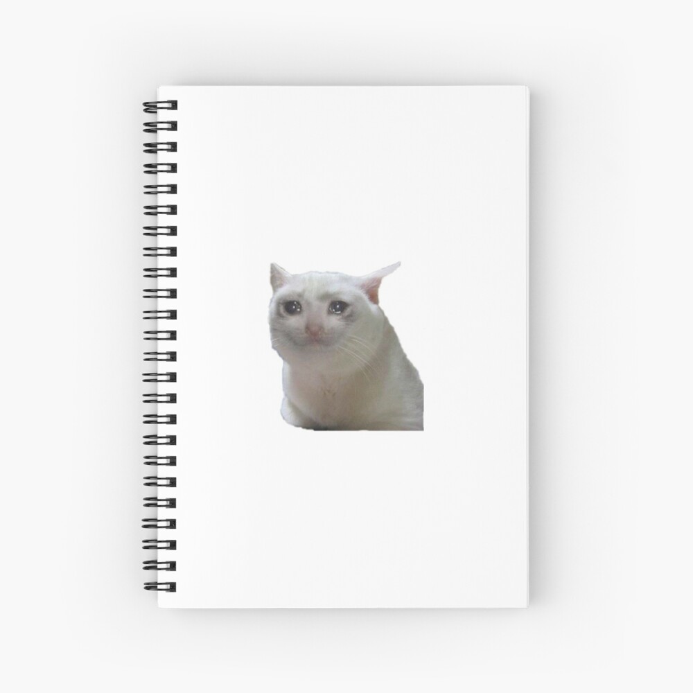 Sad Cat Meme Spiral Notebook For Sale By Highwaystr Redbubble