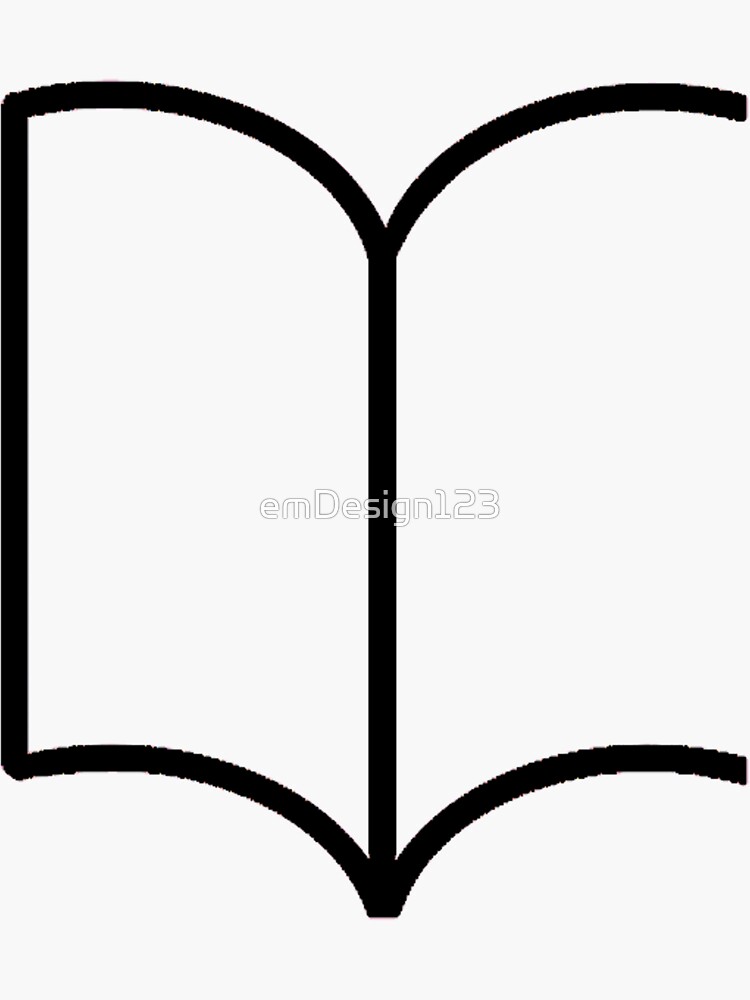 "Stylised open book- Black" Sticker for Sale by emDesign123 | Redbubble