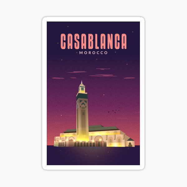 "Moroccan poster and sticker Casablanca" Stickerundefined by Hajar-19 ...