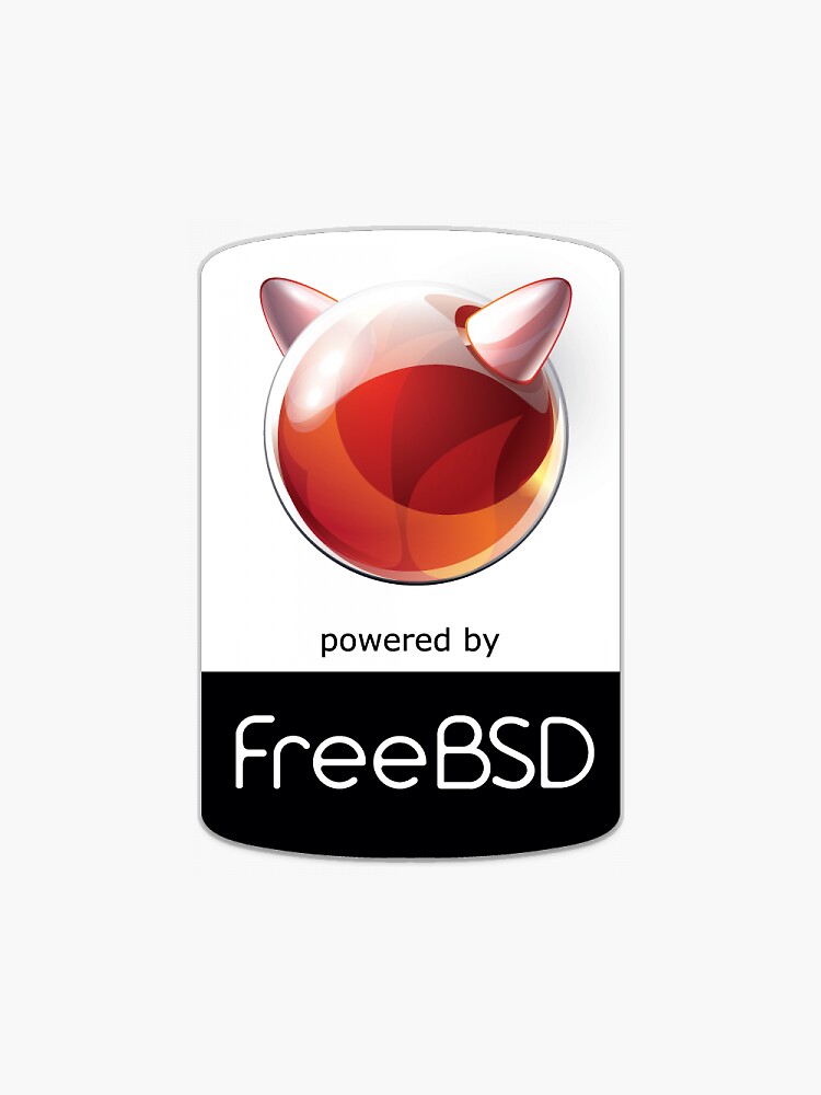 "Powered by FreeBSD" Sticker for Sale by CountryYak | Redbubble