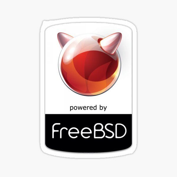 "Powered by FreeBSD" Sticker for Sale by CountryYak | Redbubble