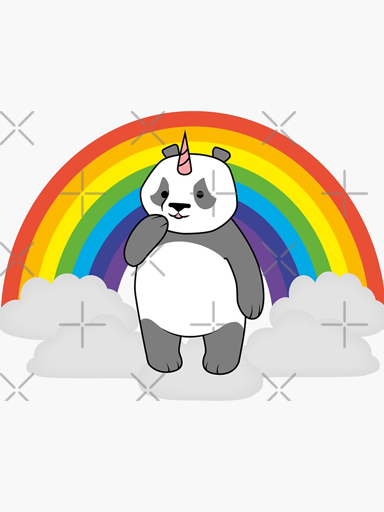 "Cute Panda Unicorn Pandicorn Rainbow" Sticker for Sale by ShirtGalaxy ...