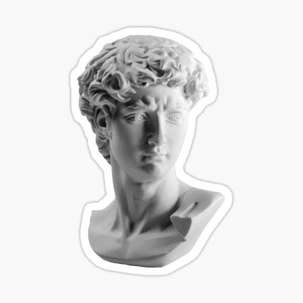 "David's head. Michelangelo's David statue. Ancient greek sculpture ...
