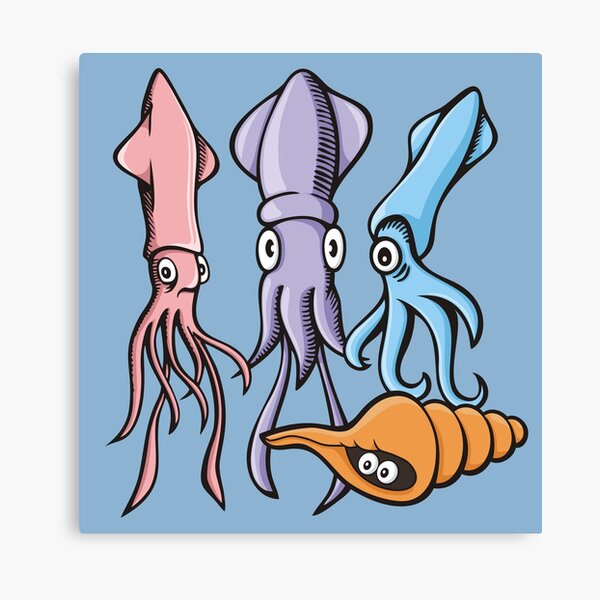 "Squid Cartoons" Canvas Print for Sale by sifis | Redbubble