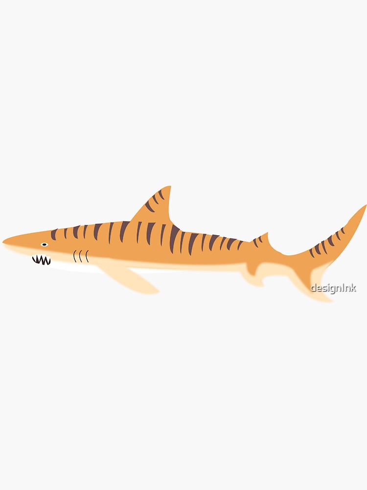 "Tiger shark with stripes" Sticker for Sale by designInk | Redbubble