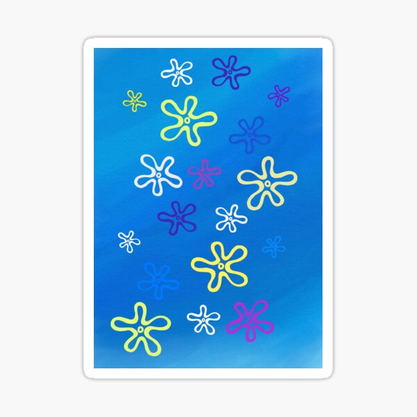 "ocean flowers spongebob background" Sticker for Sale by DoodleJulie ...