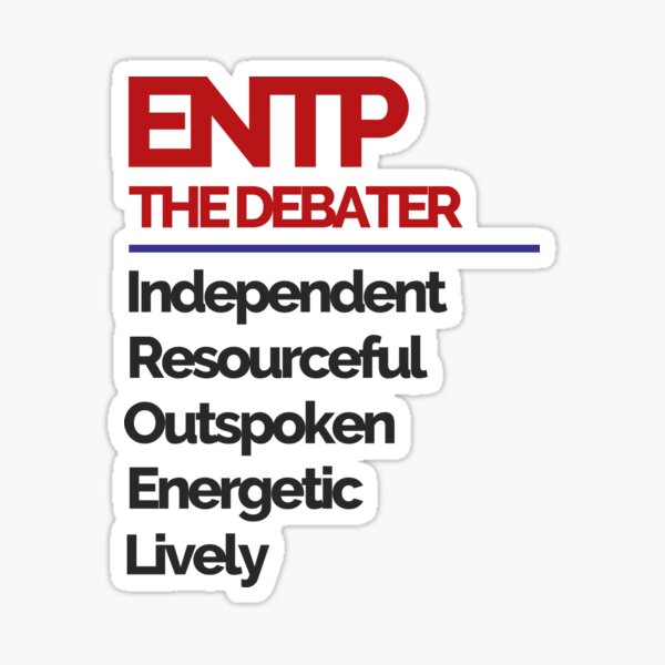 "ENTP - The Debater - MBTI Personality Hipster Typography" Sticker for ...
