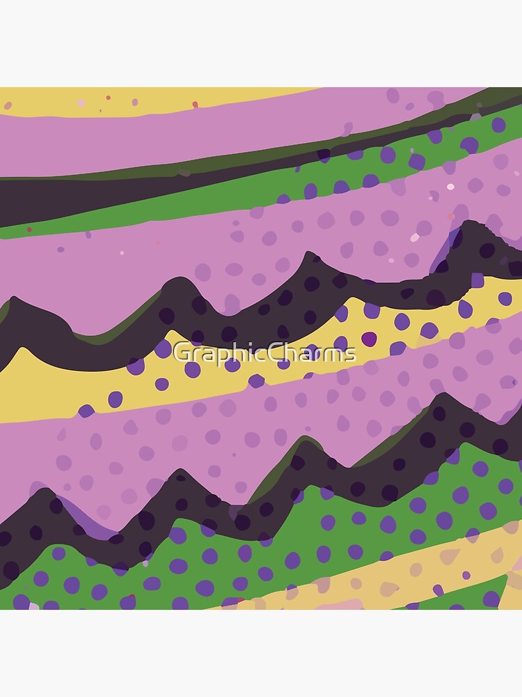 "Bold Illustrative Abstract Background Design in Purple Yellow Green ...