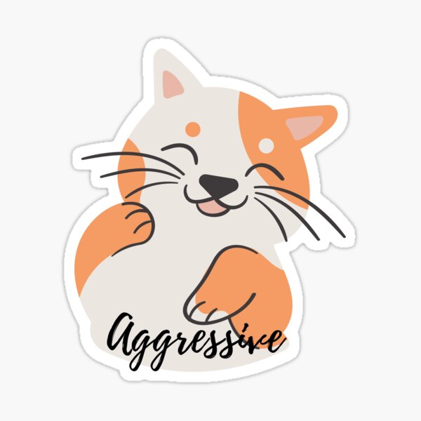 "Aggressive Kitty Cat" Sticker for Sale by lolora | Redbubble