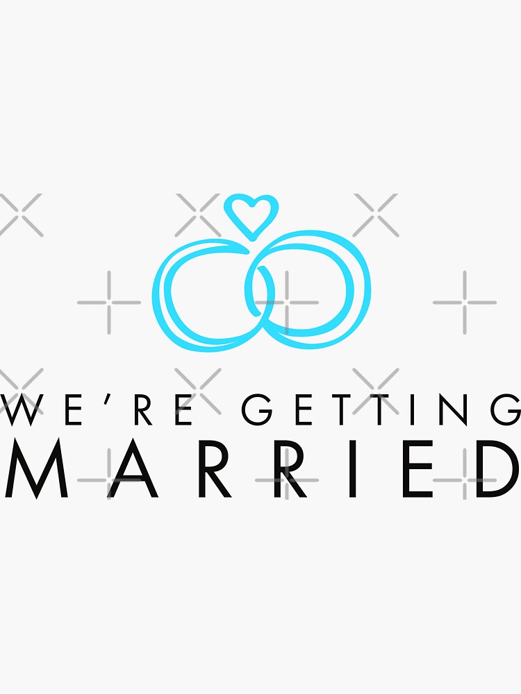 "GETTING MARRIED - BLUE - WEDDING - INVITATION CARD" Sticker for Sale ...