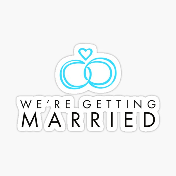 "GETTING MARRIED - BLUE - WEDDING - INVITATION CARD" Sticker for Sale ...