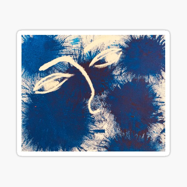 "Blue Splatter Face" Sticker by sydneycarina | Redbubble