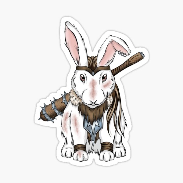 "Barbarian Bunny" Sticker by Andecaya | Redbubble