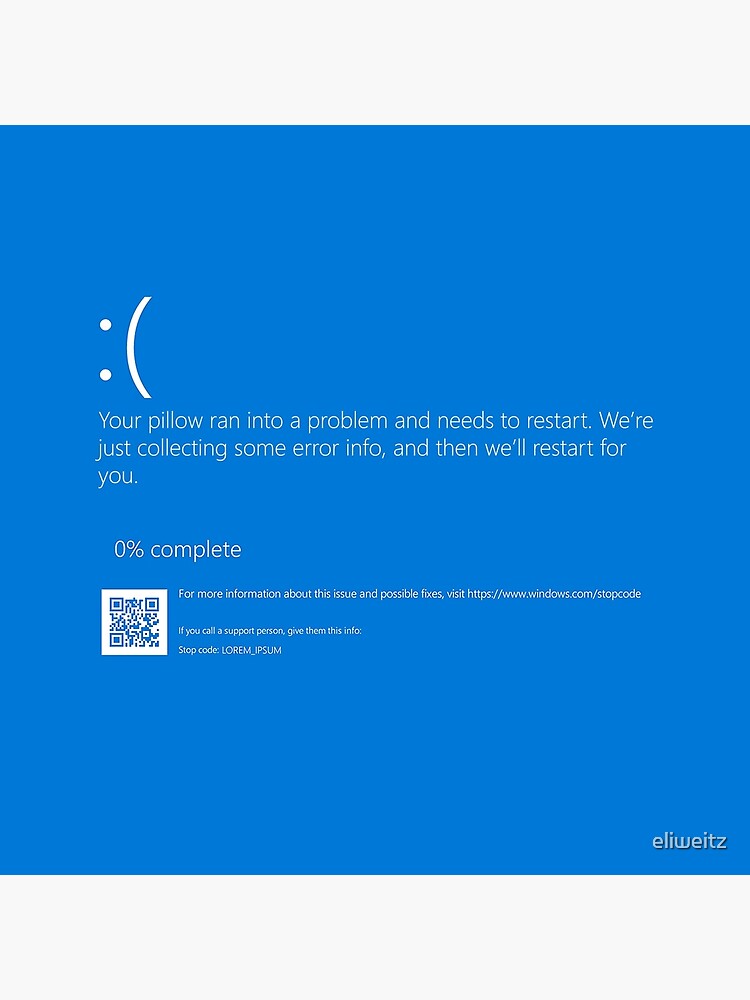 "Windows BSOD (Blue Screen of Death)" Throw Pillow for Sale by eliweitz ...