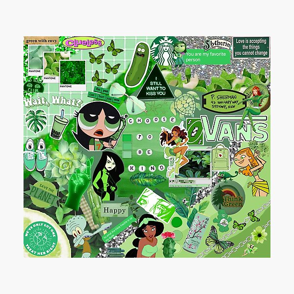 "y2k green aesthetic collage" Photographic Print by elisejolie19 ...