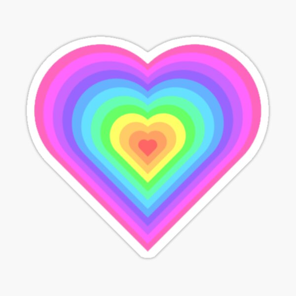 "Rainbow heart sticker" Sticker by barbz2020 | Redbubble