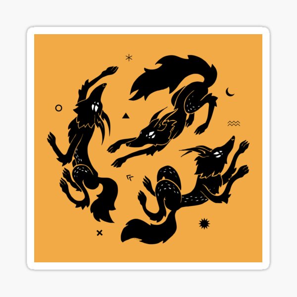 "Dancing Wolves" Sticker by anyavolk | Redbubble