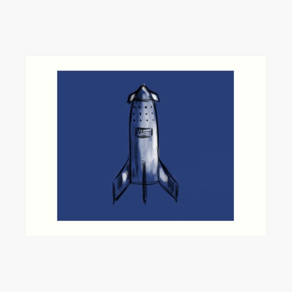 "SpaceX starship drawing" Art Print by etellabodi | Redbubble