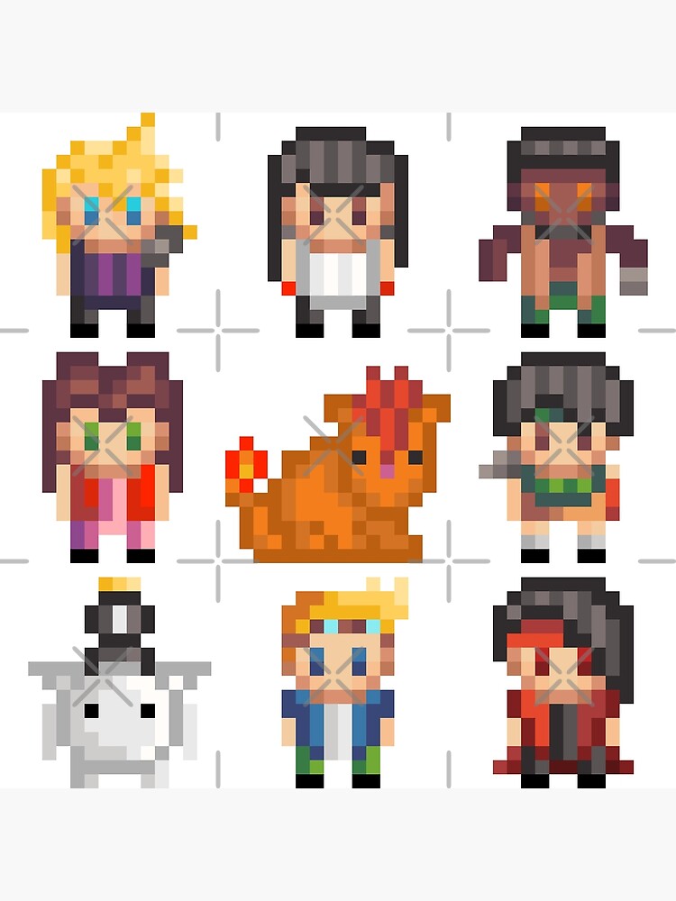 Póster «Personajes de FF7 Pixel Art» de MutsKunArtistry | Redbubble