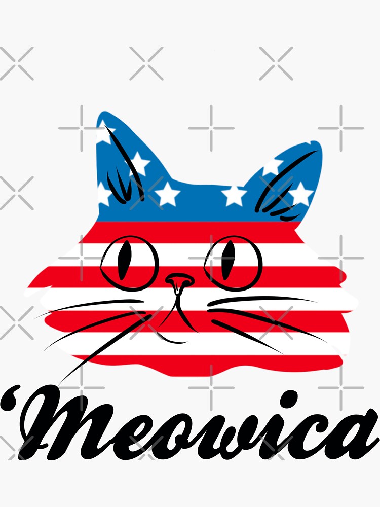 Meowica" Sticker for Sale by pbillustrations | Redbubble