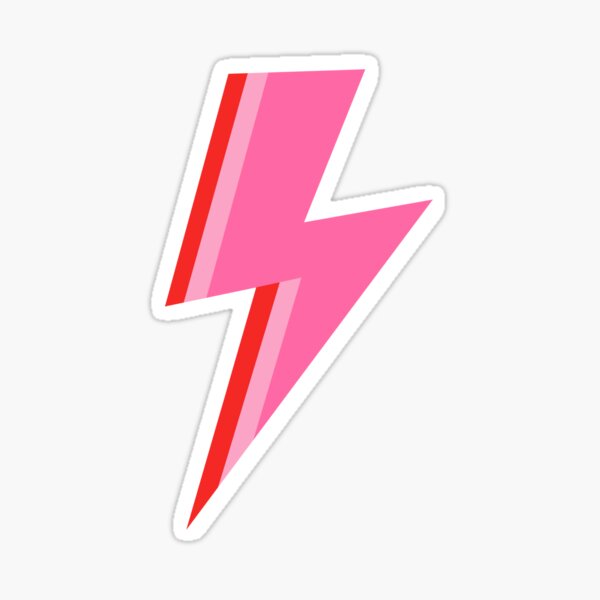 "Pink and Red Striped Lightning Strike" Sticker for Sale by OneThreeSix ...
