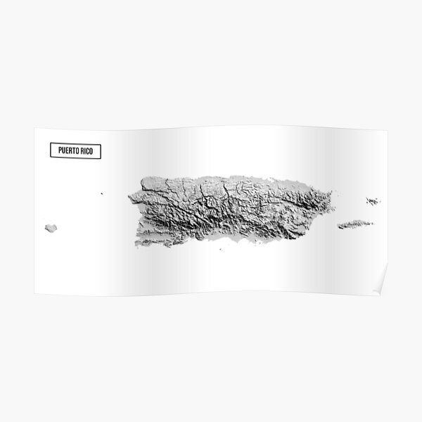 Póster «Mapa en relieve de Puerto Rico» de ThinkAboutMaps | Redbubble