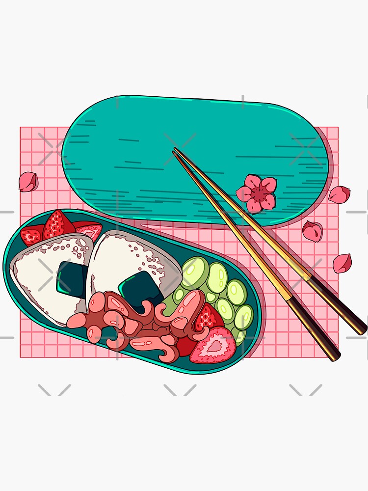 "Cute Japanese bento" Sticker for Sale by AnGoArt | Redbubble