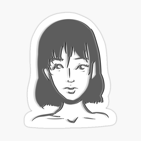 "Black and White Girl Sticker" Sticker by lidaamani | Redbubble