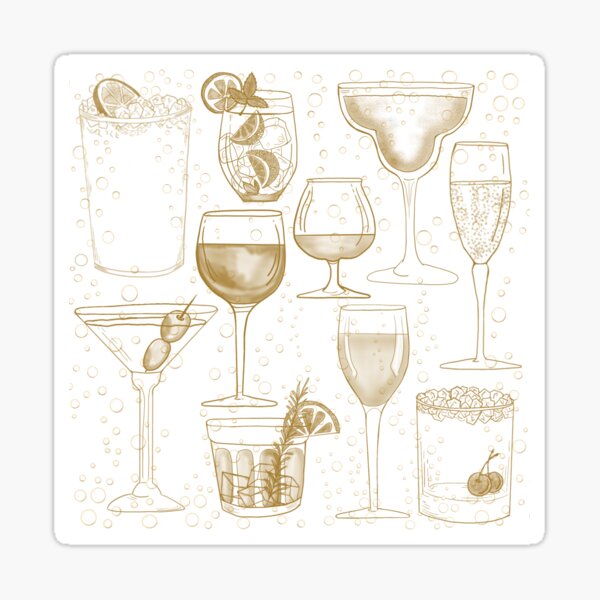 "Cocktail hour" Sticker for Sale by MSmeaton | Redbubble