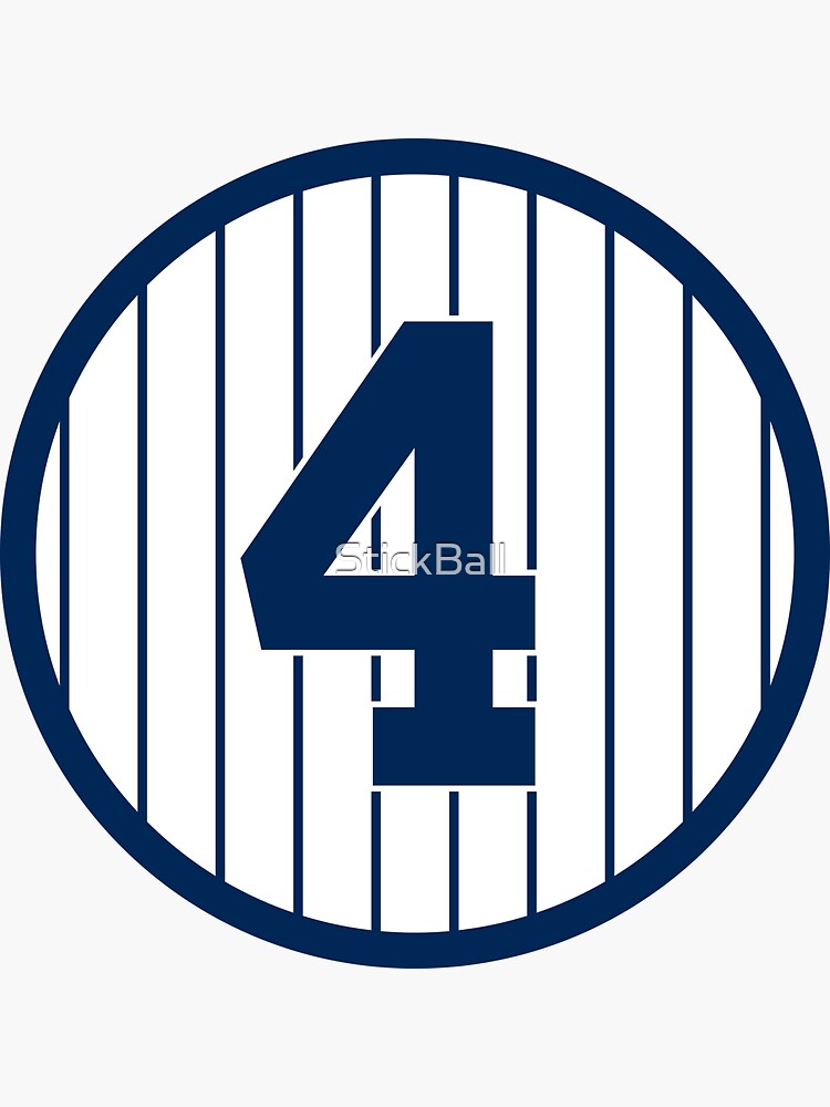 "Lou Gehrig #4 Jersey Number" Sticker for Sale by StickBall | Redbubble