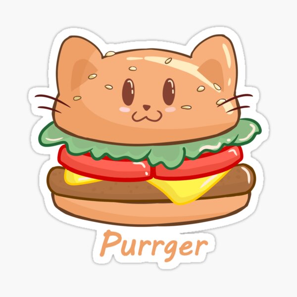 Sticker for Sale avec l'œuvre « Purrger - Burger pour chat » de l ...