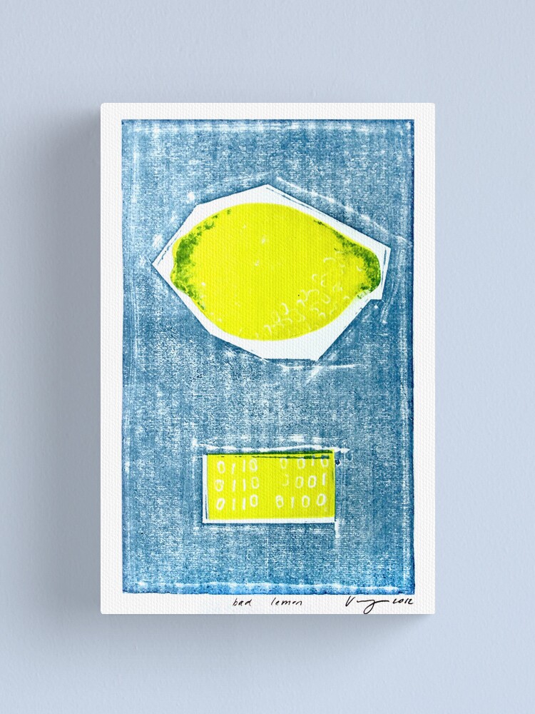 "bad lemon retro fruit fine art binary code litho print" Leinwanddruck ...