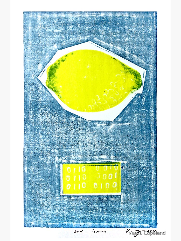 "bad lemon retro fruit fine art binary code litho print" Leinwanddruck ...