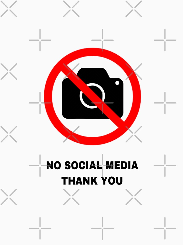 "No social media " T-shirt for Sale by AndreeaAr39 | Redbubble | no ...