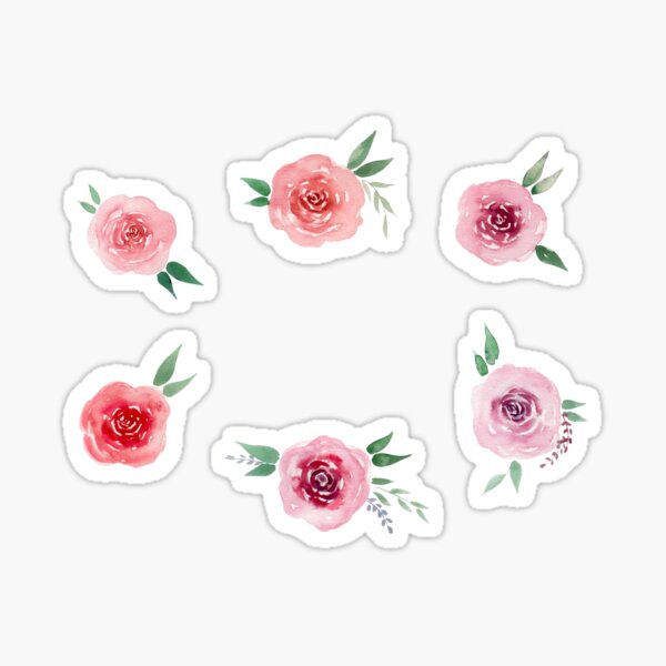 "Rosen Set Aquarell" Sticker von GinaaArts | Redbubble