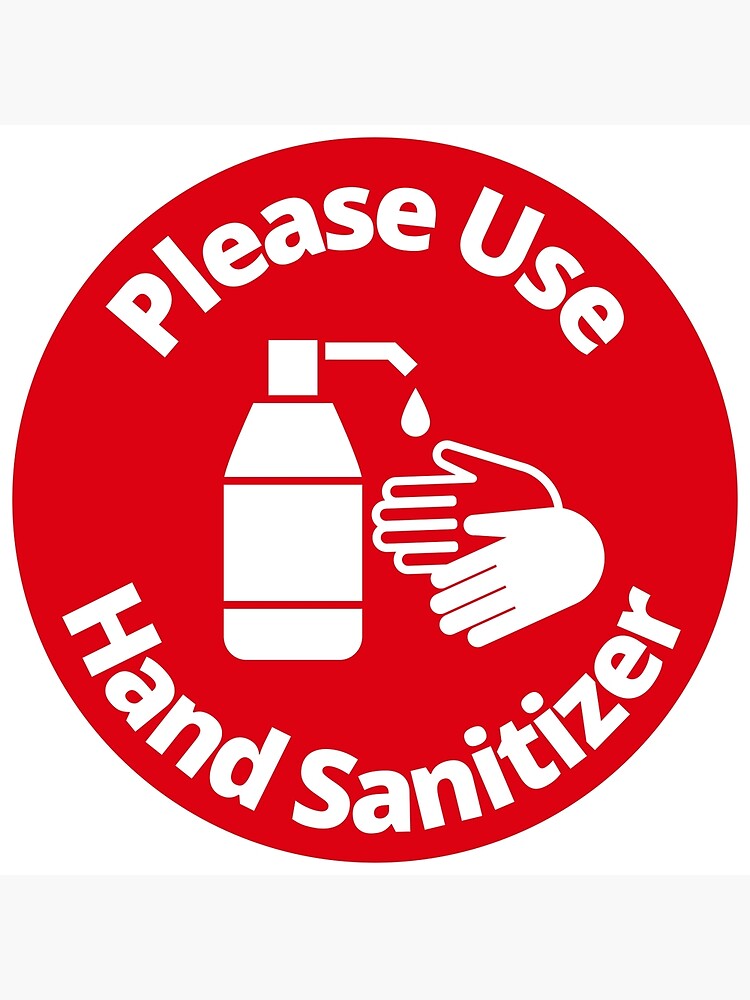 "Please Use Hand Sanitizer - Rounded Sign, Red and White" Poster for ...