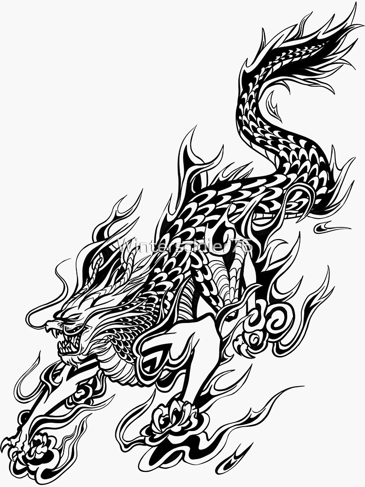 "Chinese QiLin Dragon Design" Sticker for Sale by Winterscldier76 ...